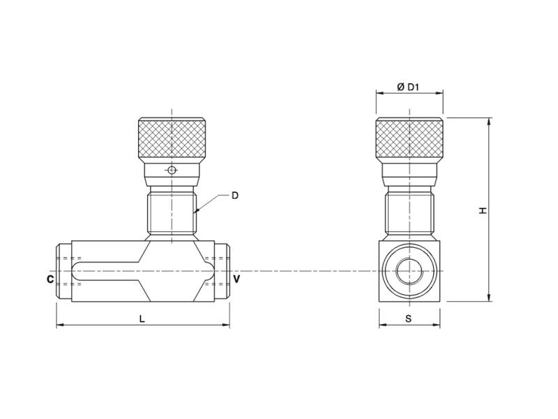 MARCHESINI Uni-Directional Flow Control Valve 1/2'' BSP (50 L/min Flow ...