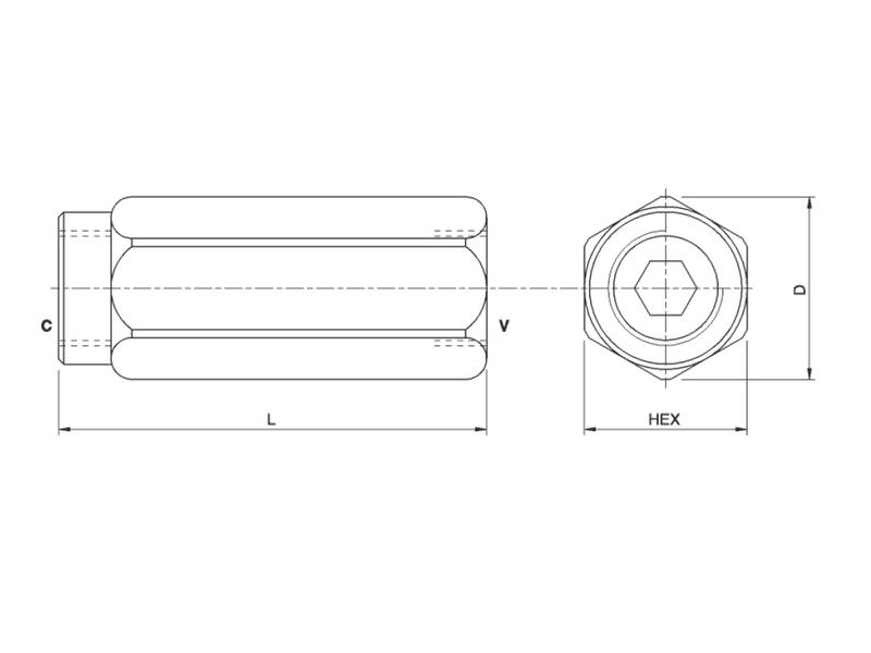 MARCHESINI In Line Check Valve 1/4'' BSP (20 L/min Flow Rate)