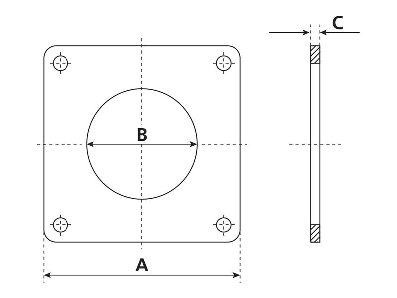 Weld on Square Flange 6'' (150mm) (Non Galvanised)