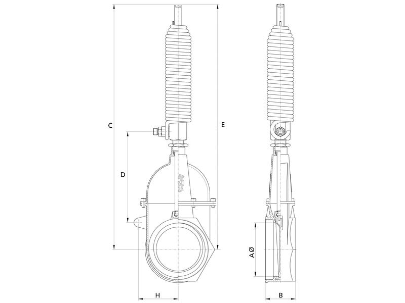 Gate valve with oildynamic ram with spring - Double threaded 6''