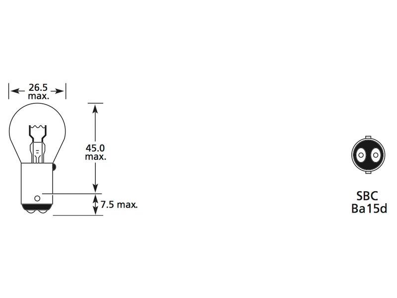 Light Bulb (Filament) P21W, 12V, 21W, BA15d (Box 1 pc.)