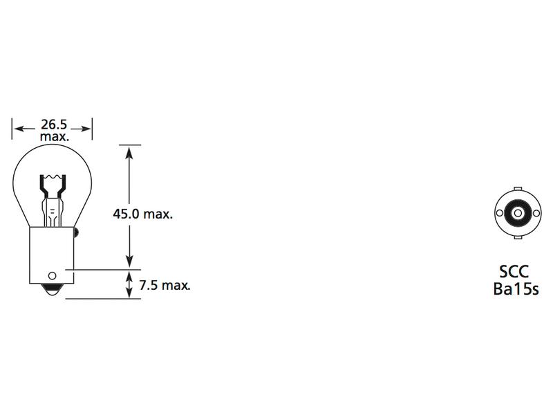 Light Bulb (Filament) P21W, 12V, 21W, BA15s (Box 1 pc.)