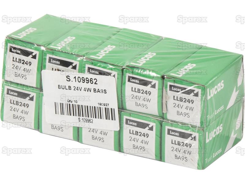 Light Bulb (Filament) T4W, 24V, 4W, BA9s (Box 1 pc.)
