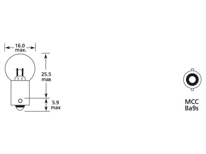 Light Bulb (Filament) 12V, 5W, BA9s (Box 1 pc.)