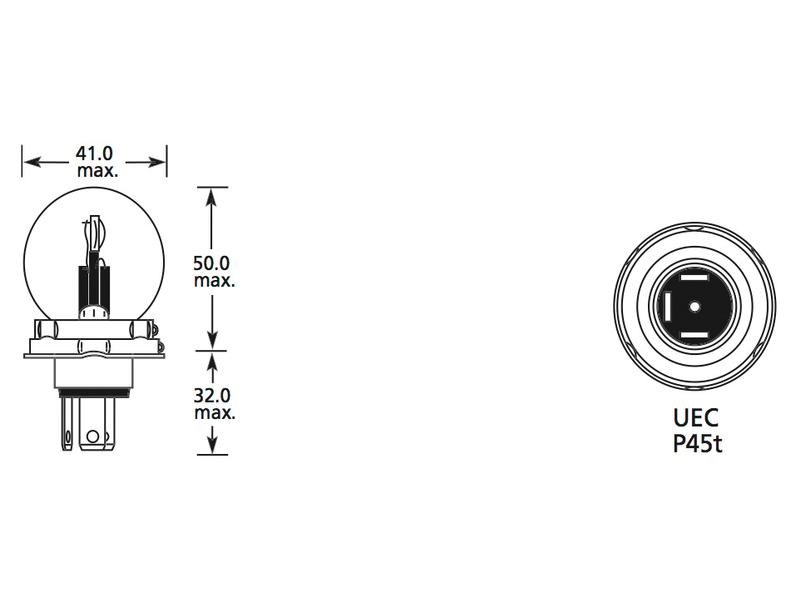 Light Bulb (Filament) R2, 24V, 50W, P45t (Box 1 pc.)