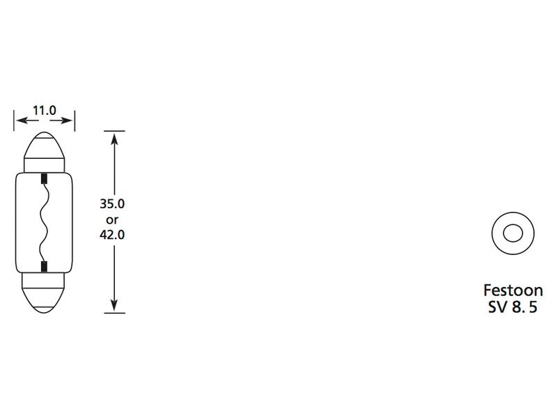 Light Bulb (Filament) C5W, 12V, 5W, SV8.5 (Box 1 pc.)