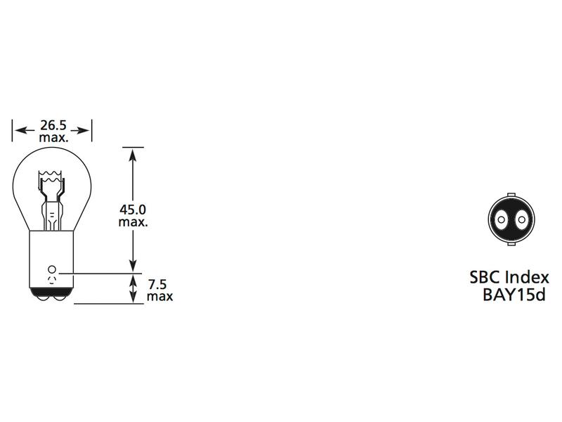 Light Bulb (Filament) P21/5W, 12V, 5W, BAY15d (Box 1 pc.)