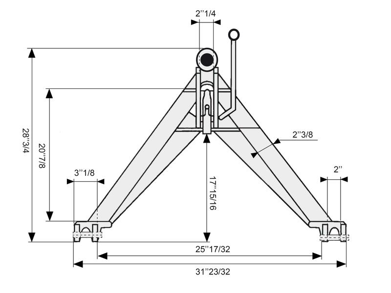 Quick Hitch: A-Frame Designed System (Cat.1 (ØTop 19mm & Bottom 22mm))