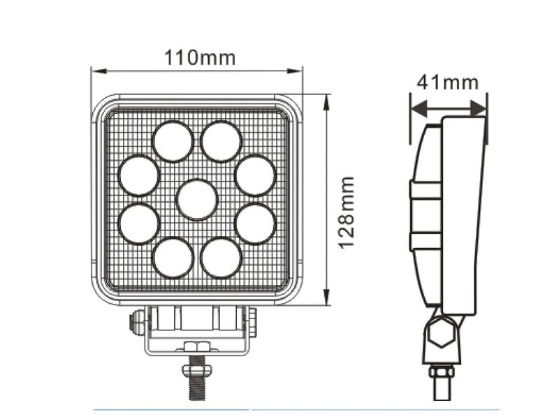 LED Work Light, Interference: Not Classified, 2500 Lumens Raw, 10-30V