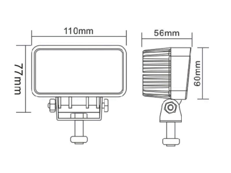 LED Work Light, Interference: Class 1, 1850 Lumens Raw, 10-30V