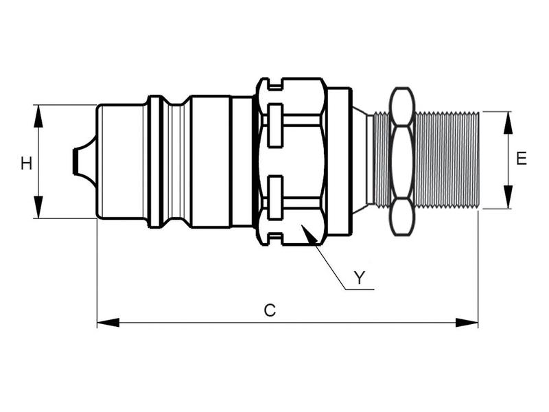 Faster Push-pull coupleur Mâle 1/2'' Taille du corps x M18 x 1.50 côtes ...