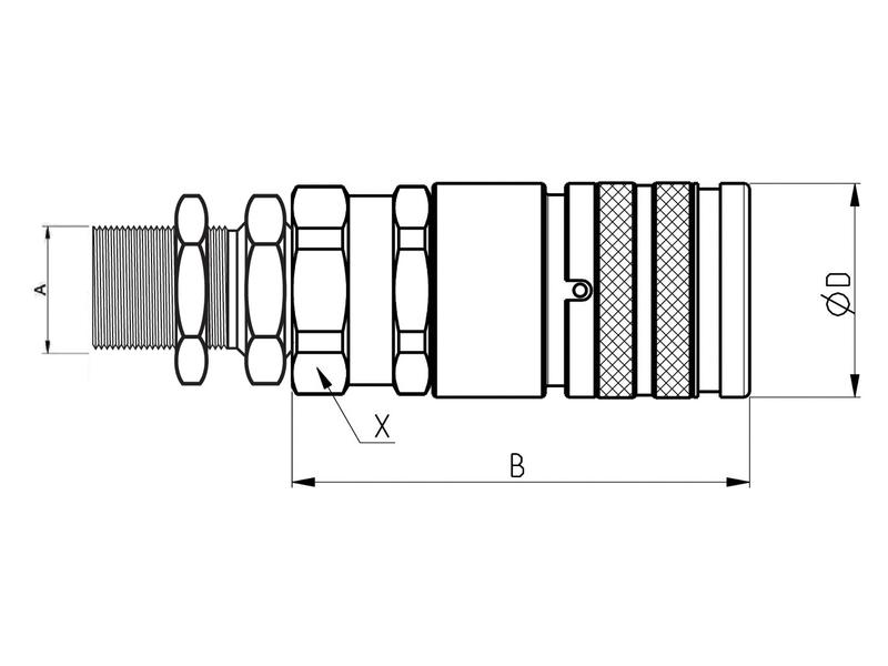 Faster Flat Faced Coupling Female 3/8'' Body x M22 x 1.50 Metric Male ...