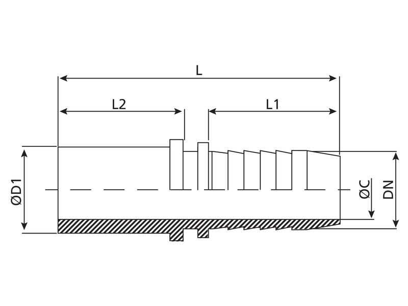Dicsa Hose Insert 1/4'' x M12 Ø (12S) Straight Standpipe