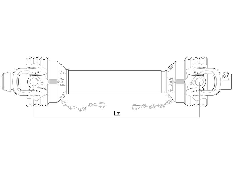 Weasler PTO Shaft - (Lz) Length: 1210mm, 1 3/8'' x 6 Spline Slide Lock ...