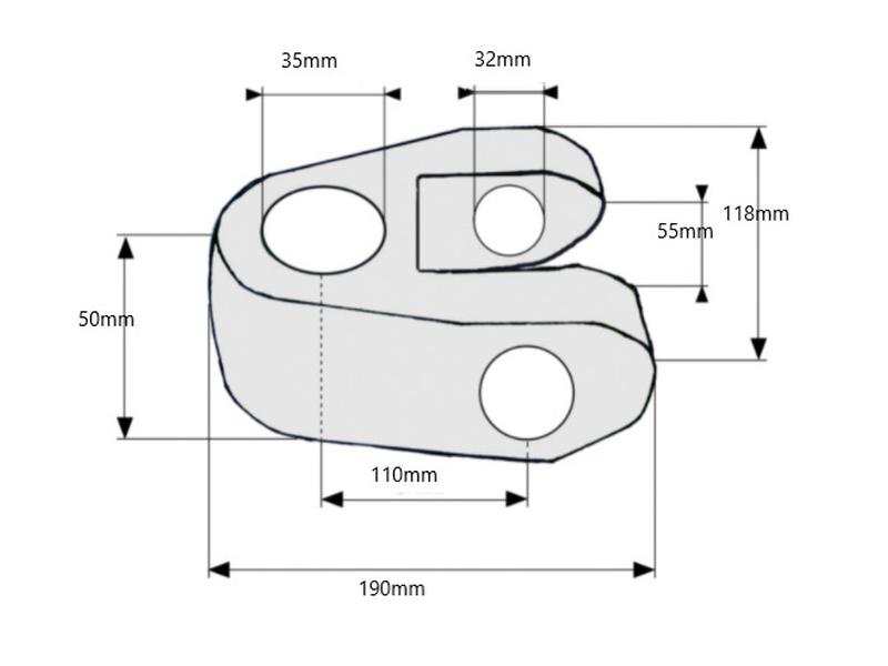 Top Link Knuckle End - Cat. 35mm