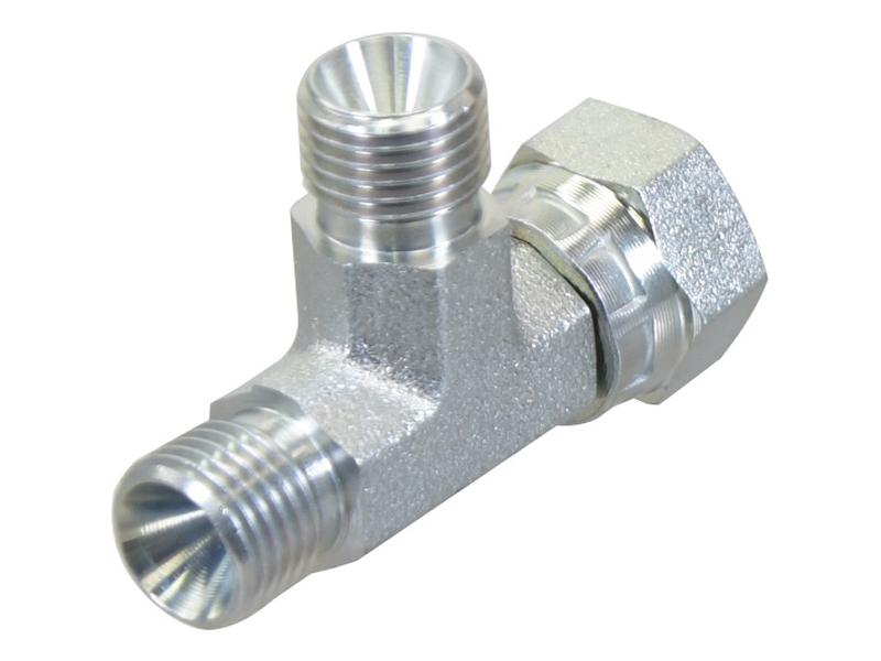Hydraulic Tee Piece 1/4'' BSP Male x 1/4'' BSP Swivel Female x 1/4 ...