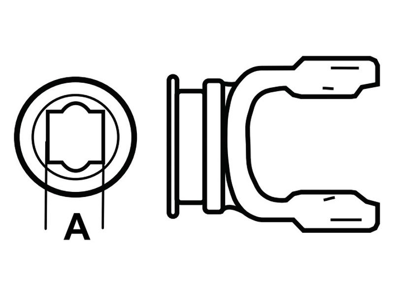PTO Yoke - Shaft Weld Yoke (U/J Size 1 1/4'' x 3 7/32'') Profile Square ...