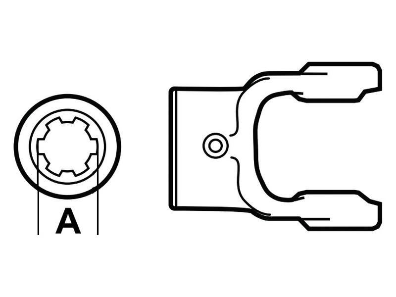 Weasler PTO Yoke – Splined Bore Yoke (U/J Size 1 1/16'' x 2 1/2'') Size ...