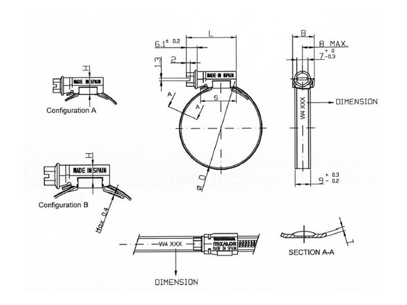 Worm Drive Clip W4 8-16mm