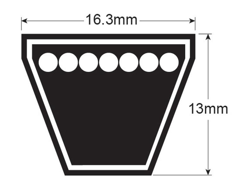 Cogged Raw Edge Belt - XPB Section - Belt No. XPB1320