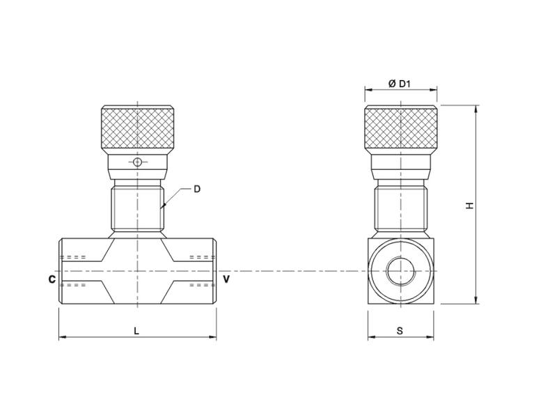 MARCHESINI Bi-Directional Flow Control Valve 1/2'' BSP (50 L/min Flow Rate)