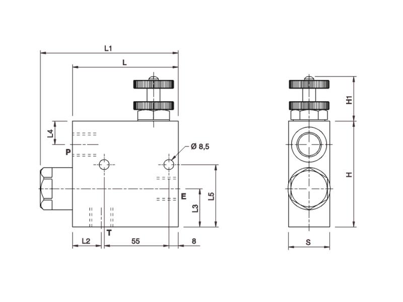 MARCHESINI 3-Way Adjustable Flow Control Valve 3/8'' BSP (60 L/min Flow ...