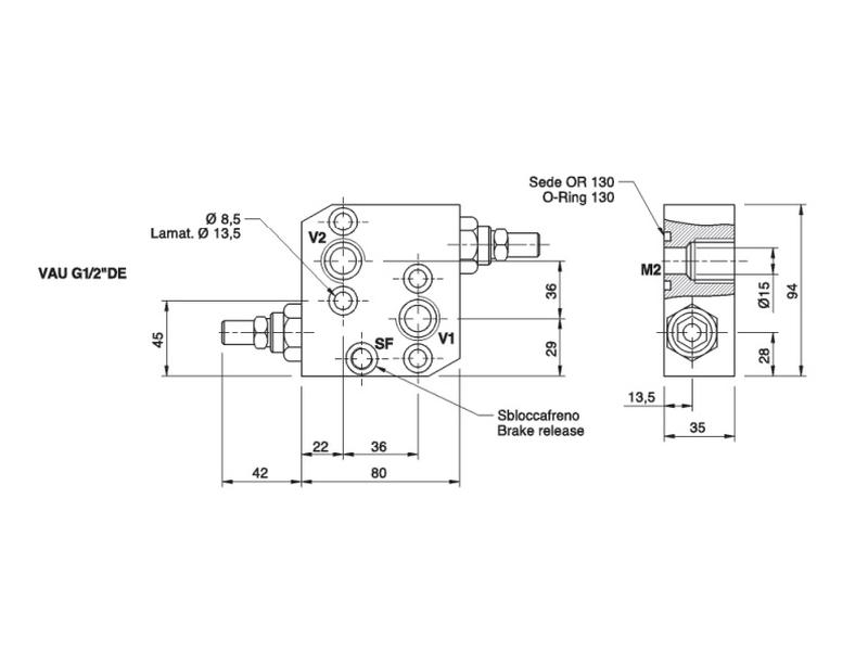 MARCHESINI OMP, OMR Motor Mounted Relief Valve 1/2'' BSP (60 L/min Flow ...