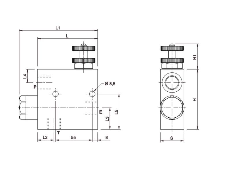MARCHESINI 3-Way Adjustable Flow Control Valve 1/2'' BSP (80 L/min Flow ...