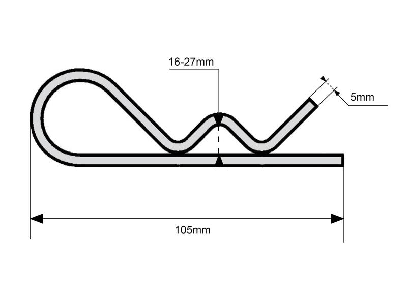 Grip Clip - Single Wound, Clip Ø5mm x 105mm
