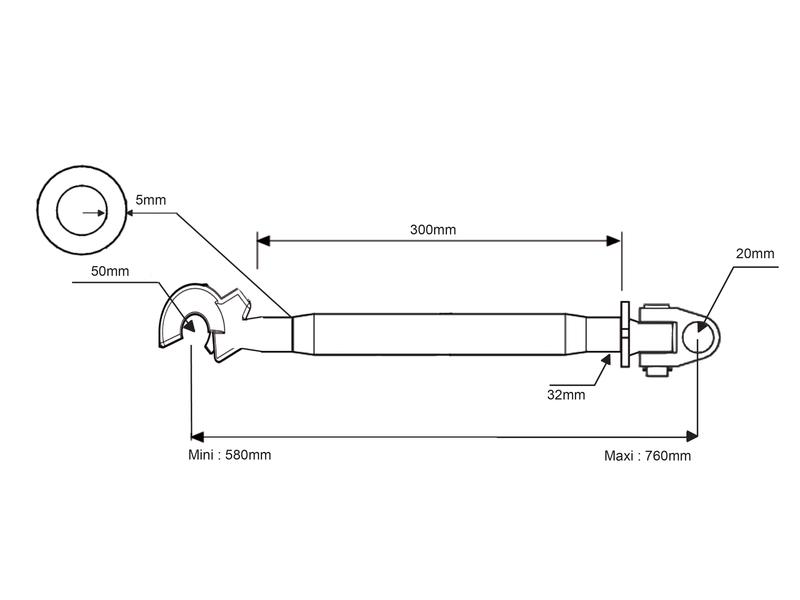 Top Link Heavy Duty (Cat.20mm/2 (Ø20/25mm)) Knuckle and Q.R. Hook, 1-1/ ...