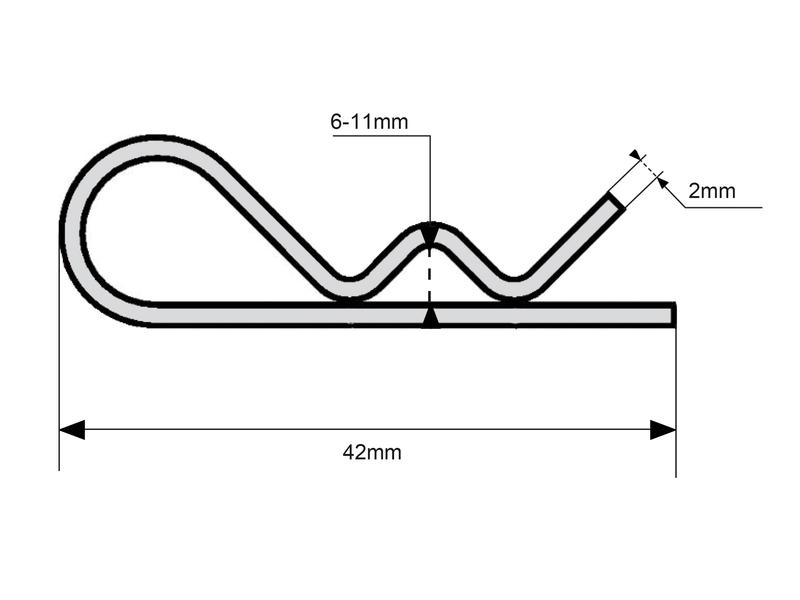 Grip Clip - Single Wound, Clip Ø2mm x 42mm