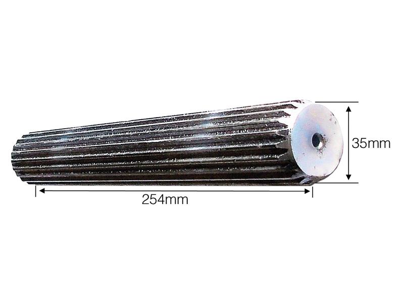 PTO Splined Shaft - Full Length - 1 3/8'' - 21 Spline, Length: 254mm.