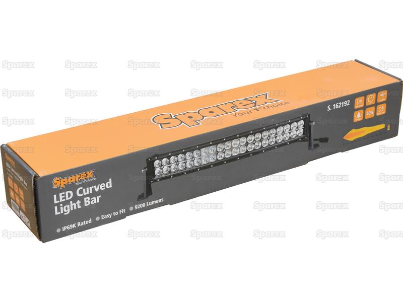 LED Curved Work Light Bar, 630mm, 9200 Lumens Raw, 10-30V