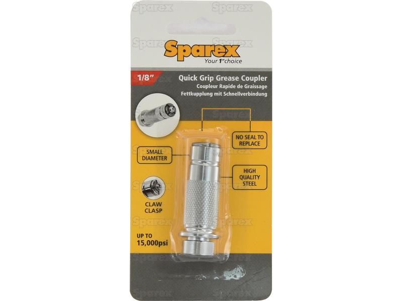 Quick clip ''Lock on'' Grease Coupler, 1/8'' BSP