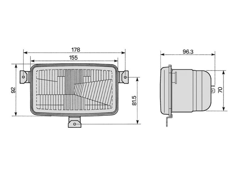 Head Light, (Halogen), RH & LH, Straight, 12V