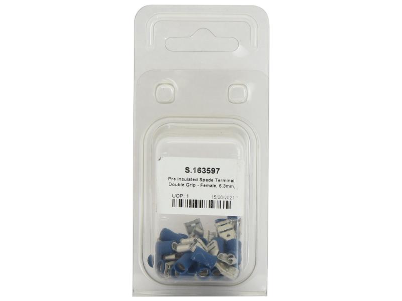 Agripak 25 pcs. Pre Insulated Spade Terminal Female, 6.3mm, Blue