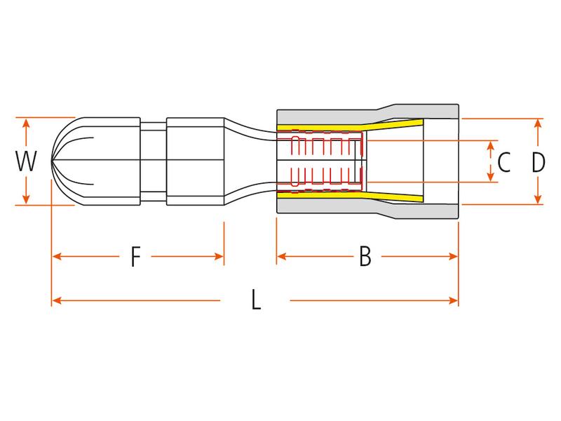 Agripak 25 pcs. Pre Insulated Bullet Terminal - Male, 5.0mm, Blue
