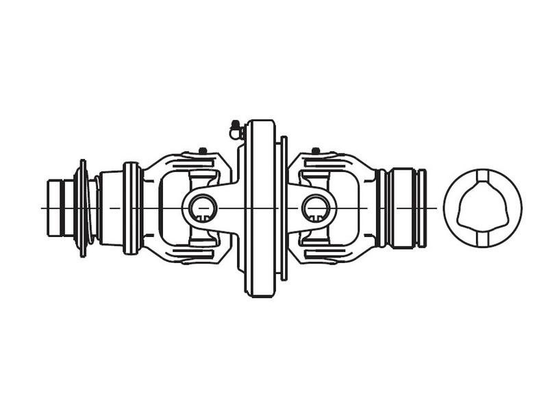 PTO Wide Angle Joint (U/J Size: 22 x 86mm) Size: 1-3/8''-6 Spline ...