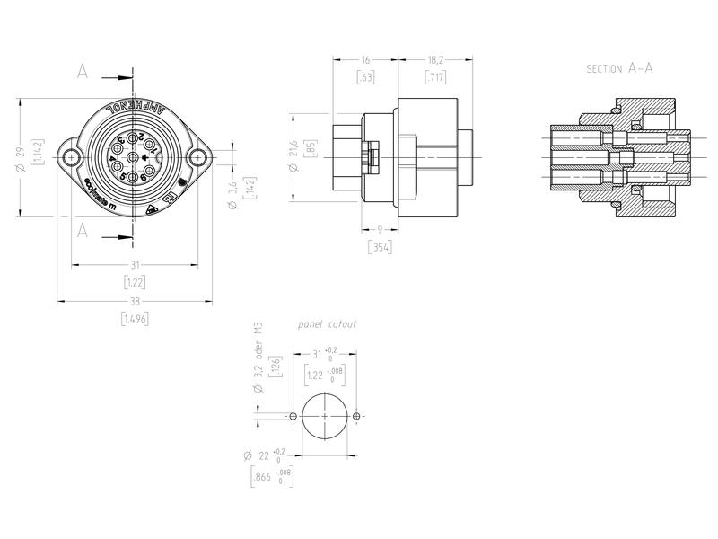 7 Pin InCab Ecomate® Female Blue