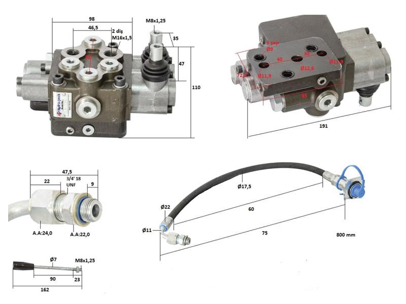 3/8'' BSP Single Section Massey Ferguson Control Valve