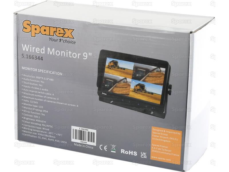 Wired Vehicle Camera Replacement Monitor (9'')