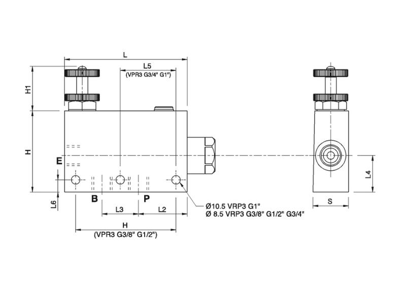 MARCHESINI 3-Way Adjustable Flow Control Valve 3/8'' BSP (60 L/min Flow ...