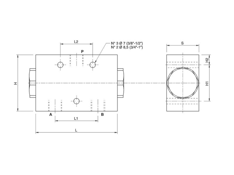 MARCHESINI 50/50 Fixed Flow Divider 1/2 & 3/8'' BSP (40 L/min Flow Rate)
