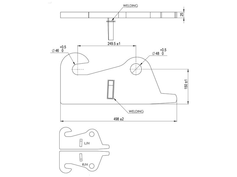 Loader Bracket (Pair), Replacement for: JCB Tool Carrier