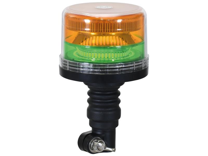 LED Rotating Beacon, Amber / Green, Flexible Pin 12-24V