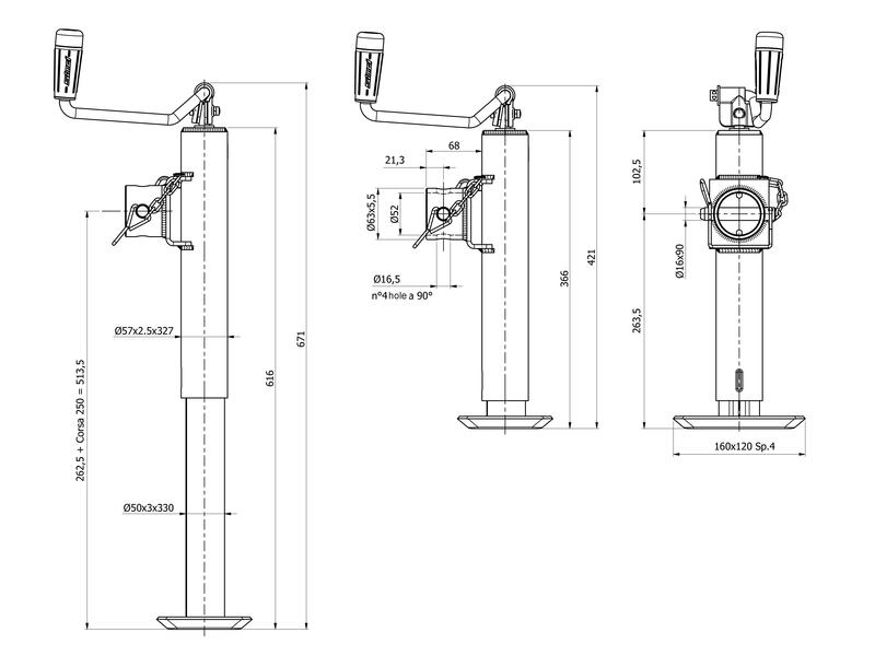 Parking Jack (Folding Top Handle) 1300Kg