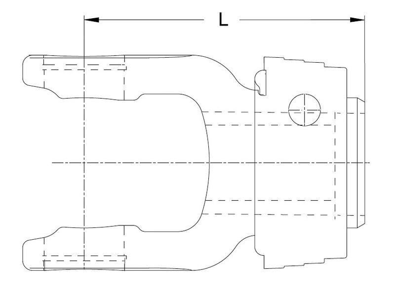 PTO Yoke - Quick Release (U/J Size: 32 x 76mm) Size: 1-3/8''-6 Spline