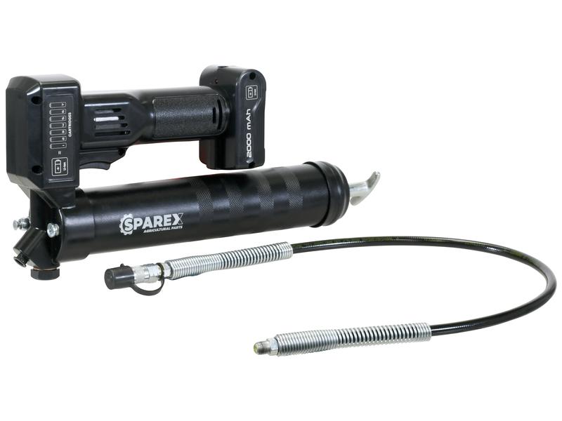 Rechargeable grease gun with integrated battery