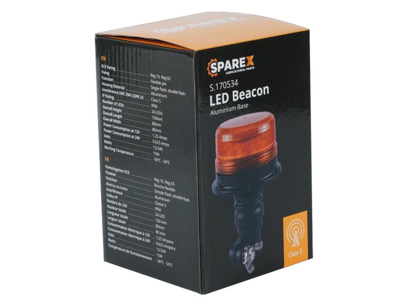 LED Beacon, Amber, Flexible Pin 12-24V