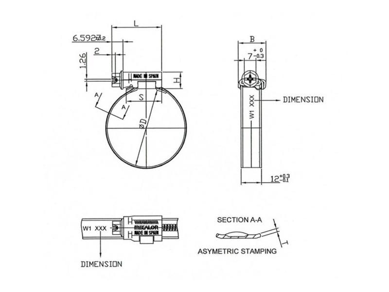 Worm Drive Clip W1 60 - 80mm